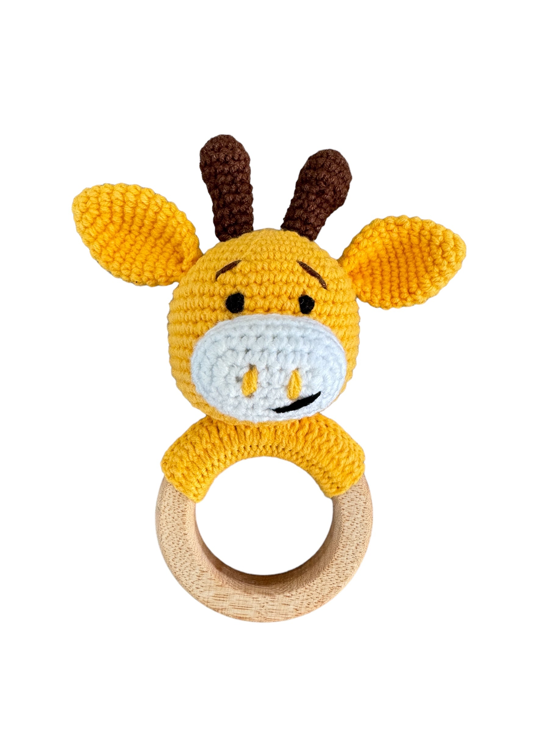 Organic Teething Ring Rattle| Giraffe – Little Cotton Ears