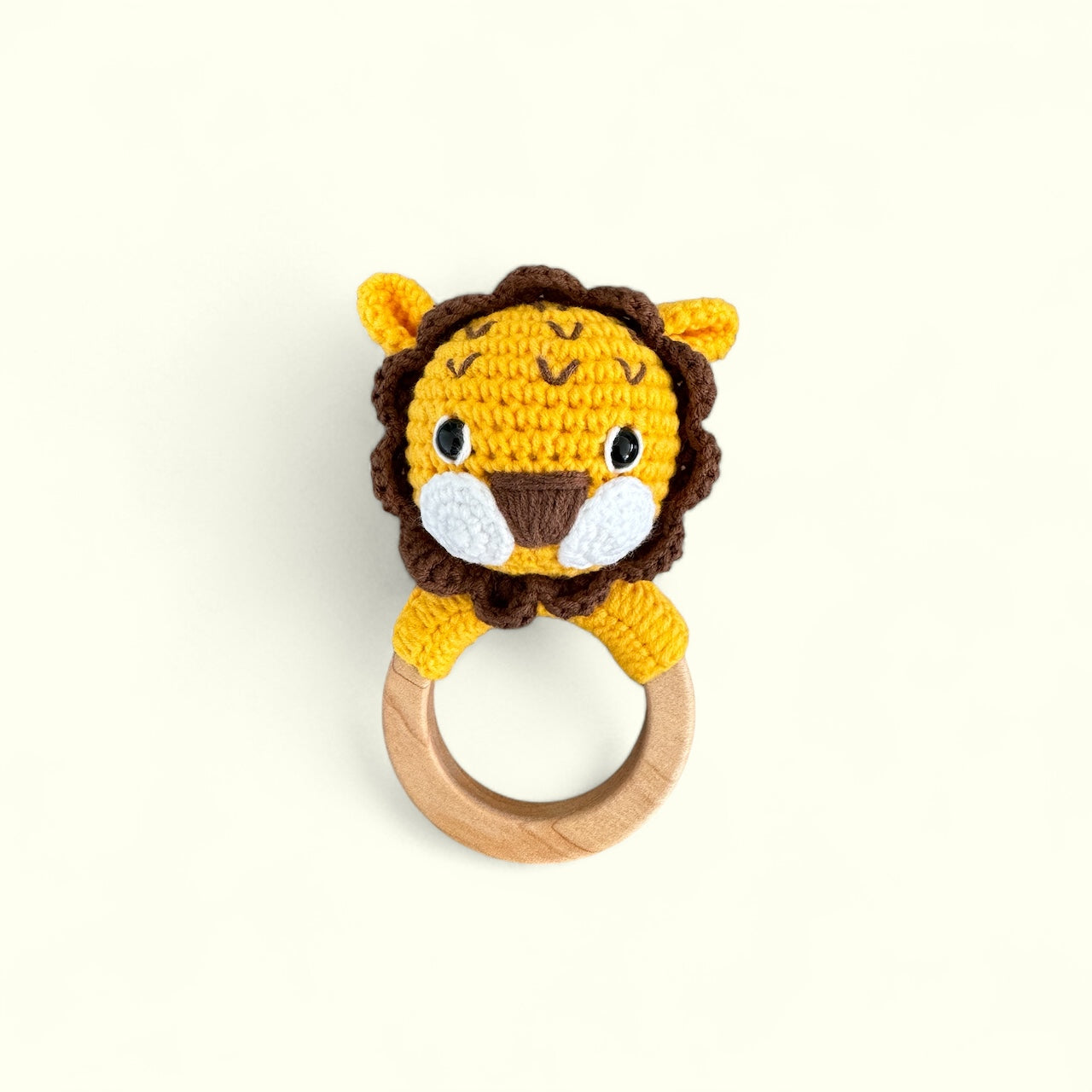 Organic Teething Ring Rattle| Lion – Little Cotton Ears